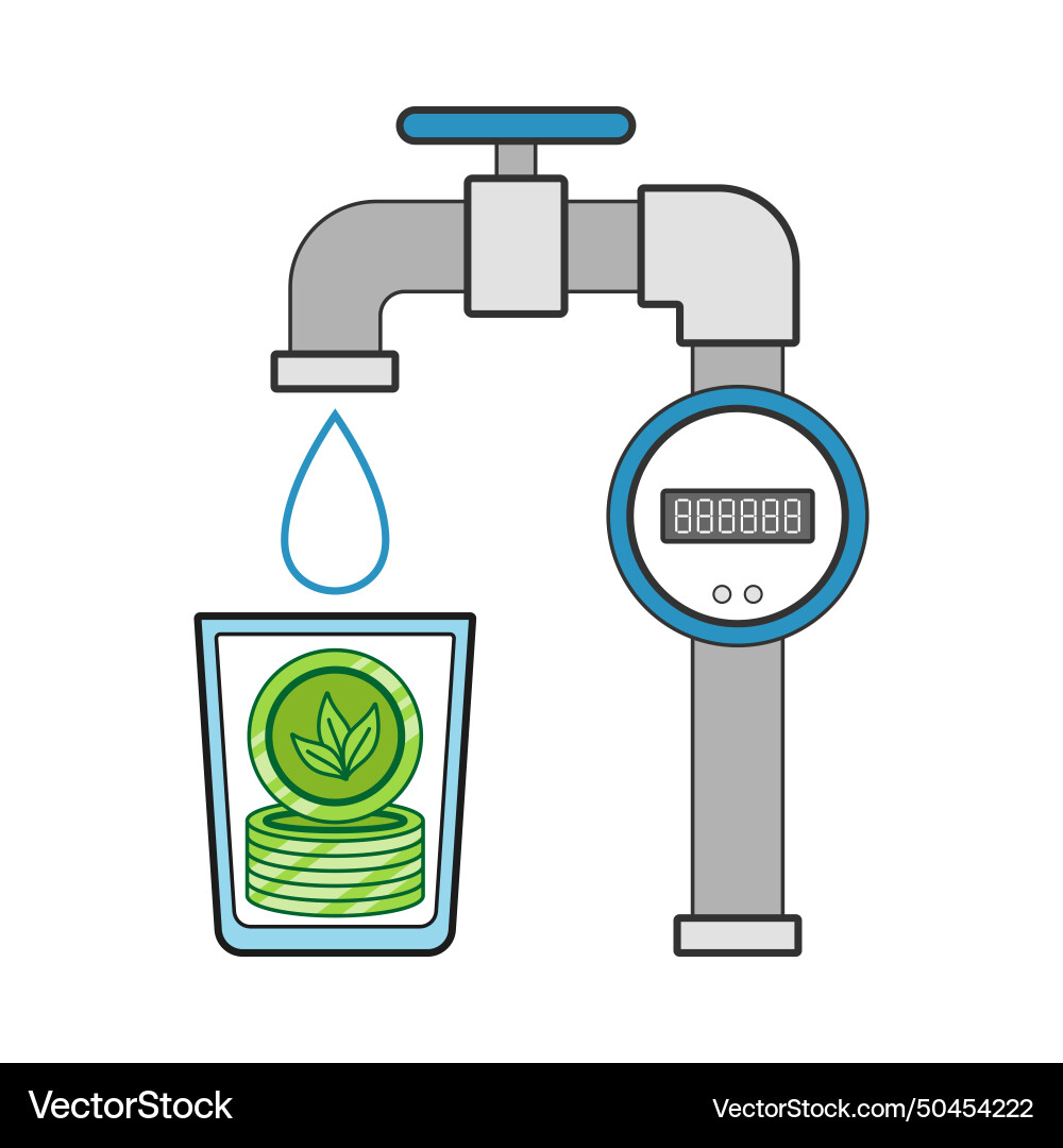 Eco-friendly water consumption a metering Vector Image