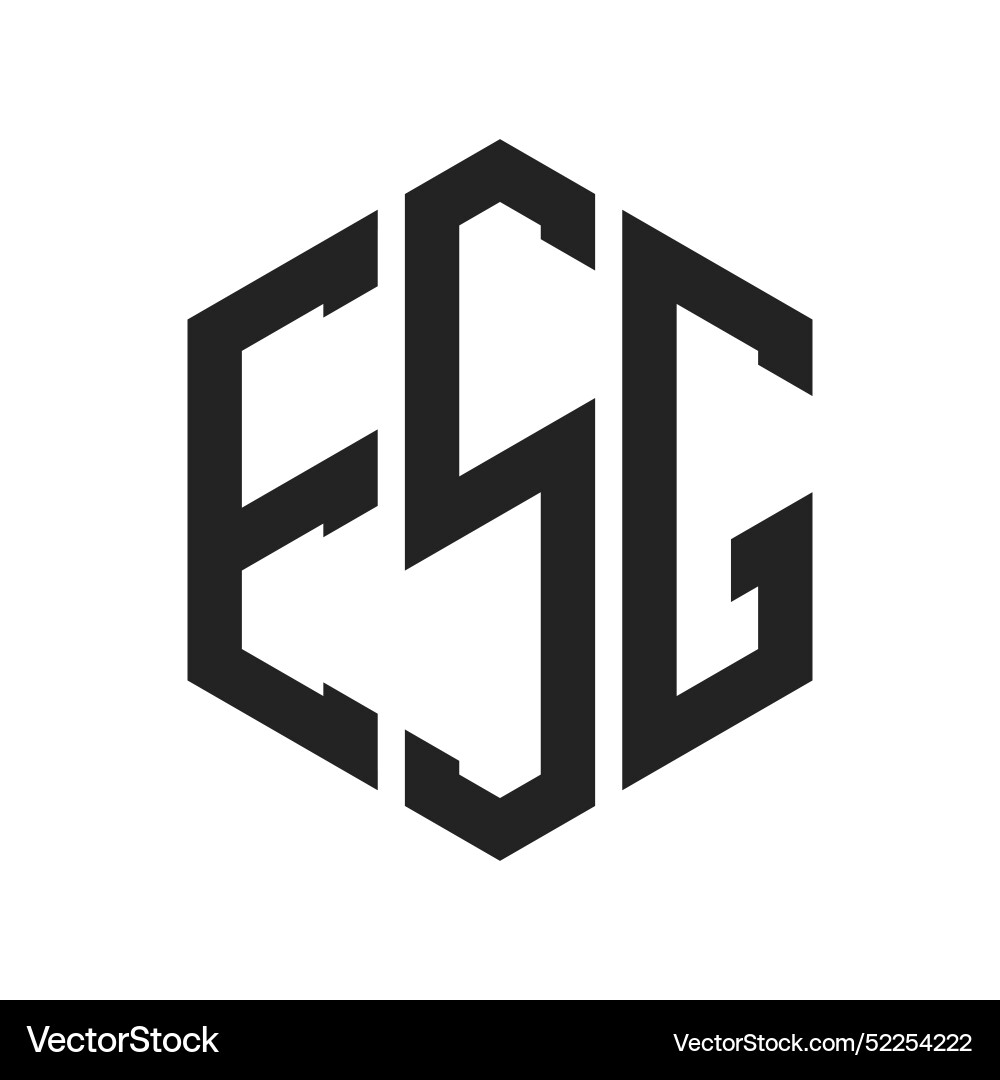 Esg logo design initial letter monogram Royalty Free Vector