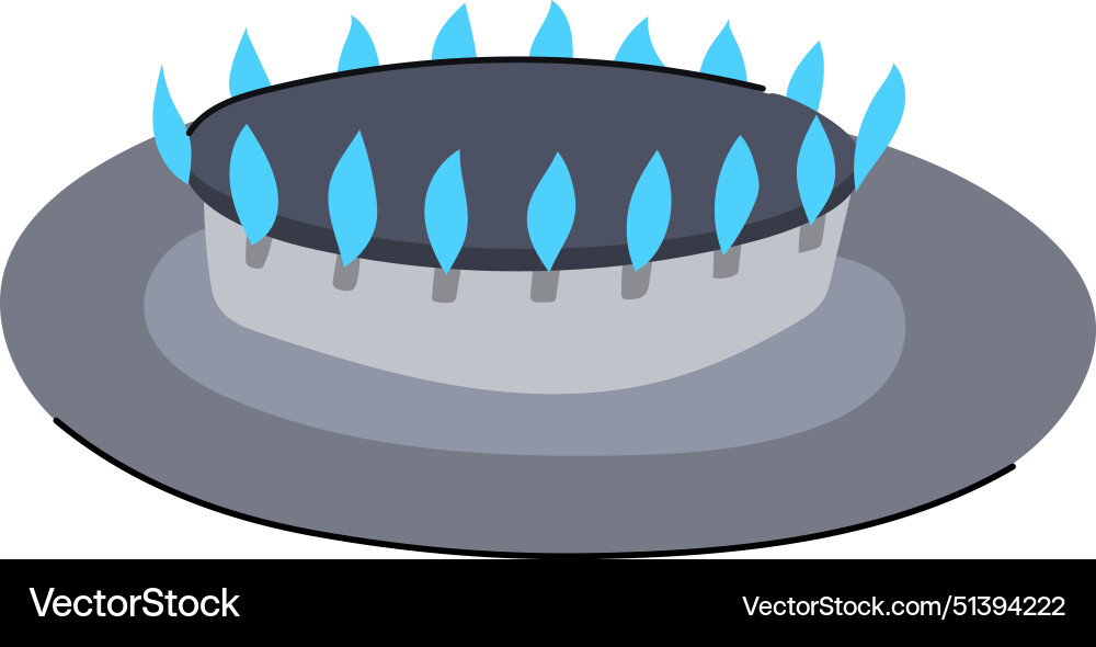 Fire stove burner cartoon Royalty Free Vector Image
