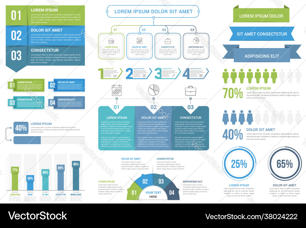 Infographic Components & Elements Royalty Free Vector