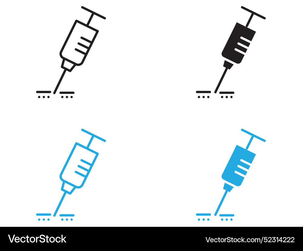 Intradermal injection icon black and white Vector Image