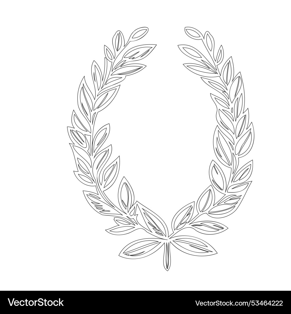 Laurel wreath outline sketch Royalty Free Vector Image