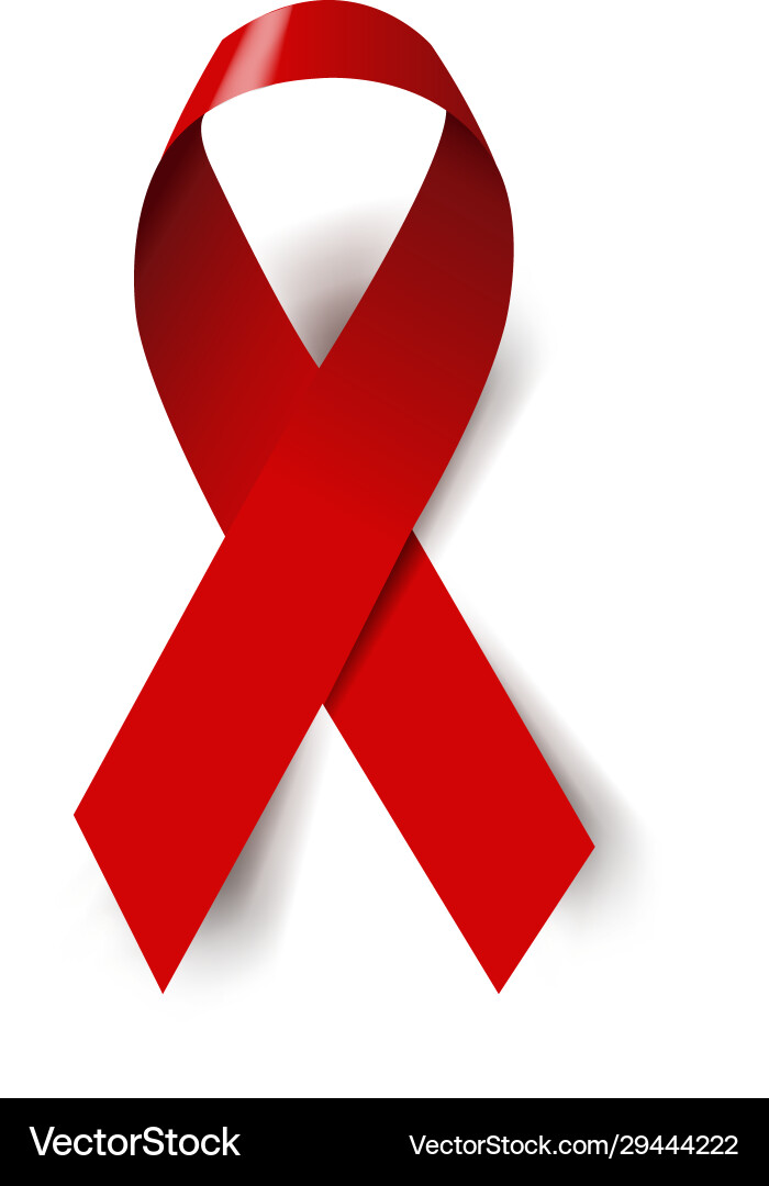 Red ribbon world aids day symbol Royalty Free Vector Image