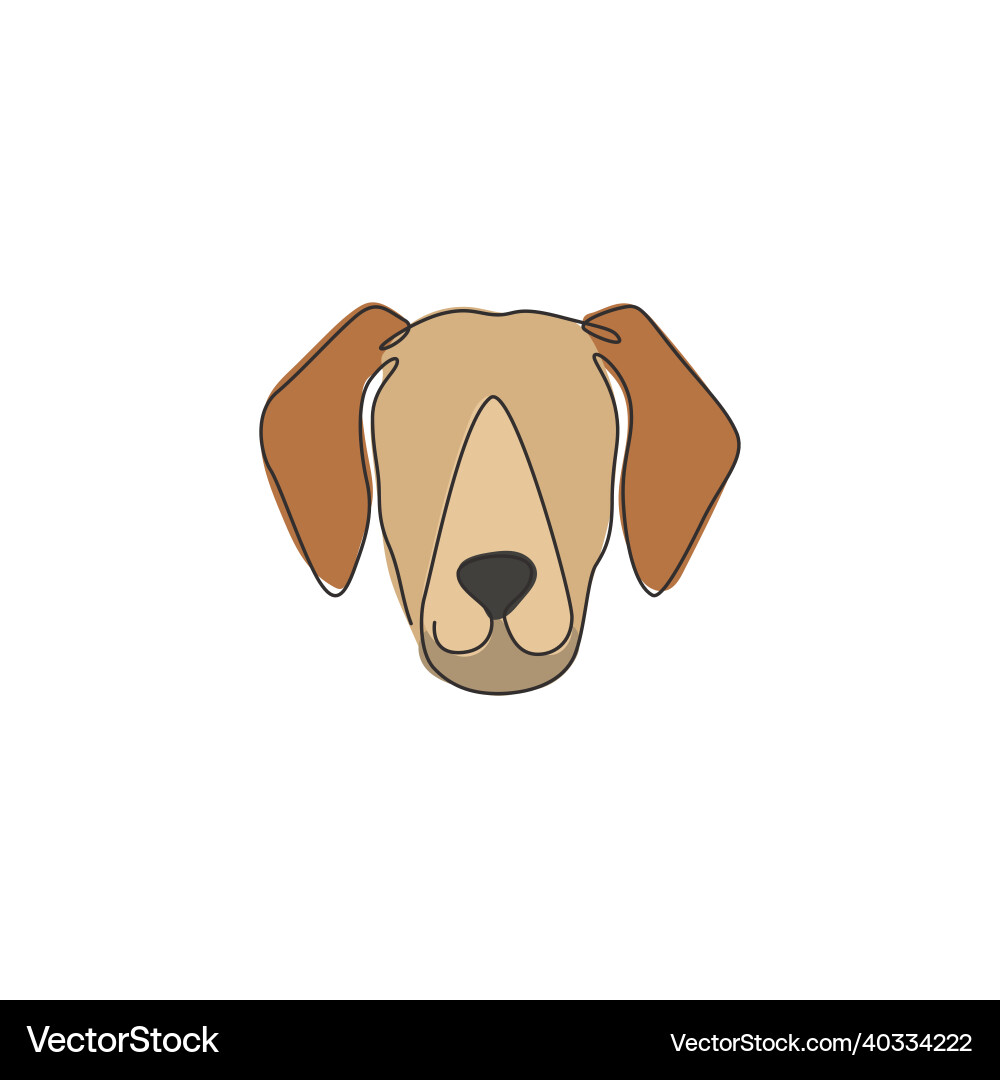 Single continuous line drawing of cute labrador Vector Image