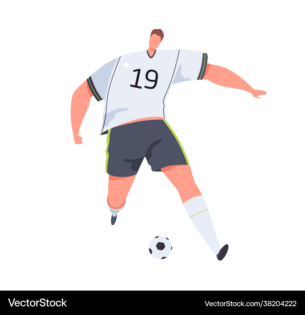 Soccer player running with ball forward Royalty Free Vector