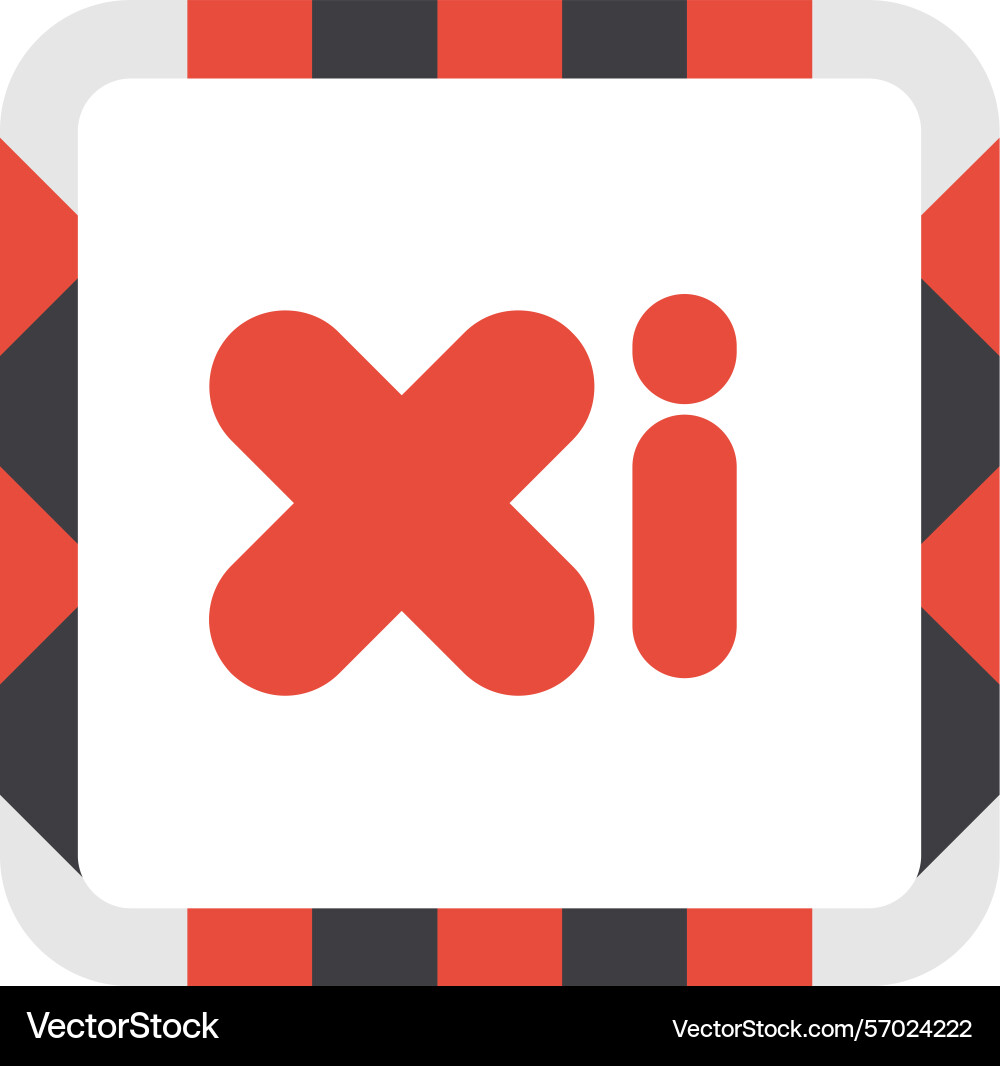 Xi flat style icon design Royalty Free Vector Image