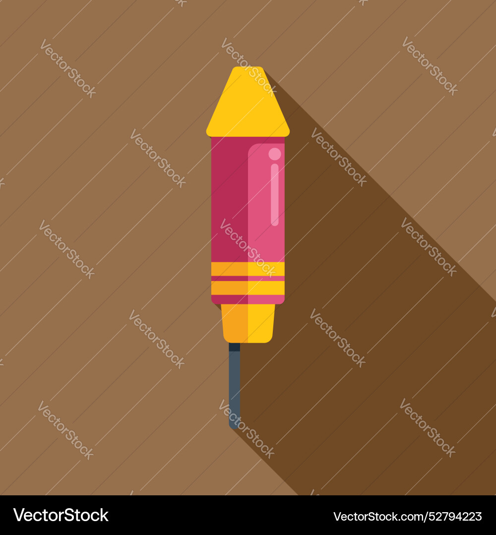 Firework rocket standing on brown background Vector Image