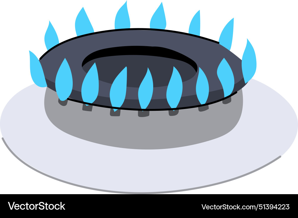 Flame stove burner cartoon Royalty Free Vector Image