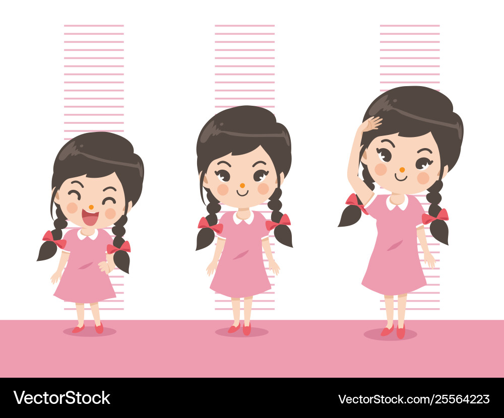 Height girl grow up Royalty Free Vector Image - VectorStock