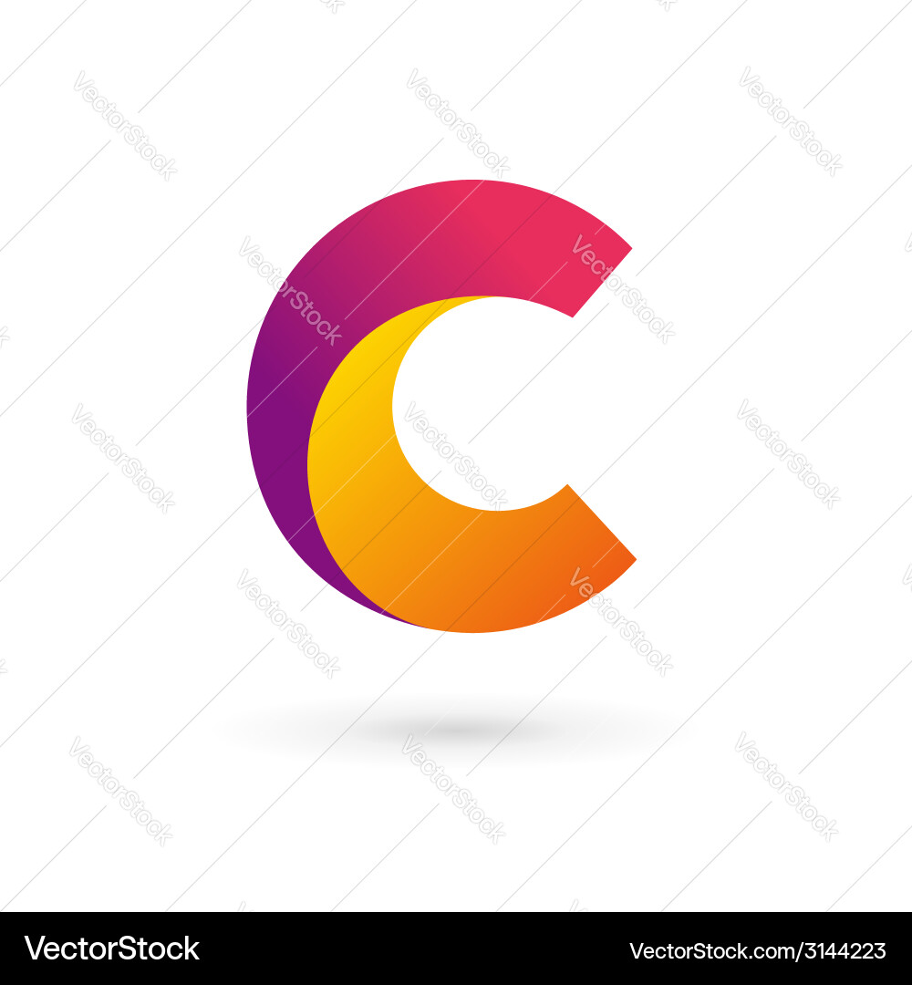 Letter C Icon - Logo Template Royalty Free Vector Image