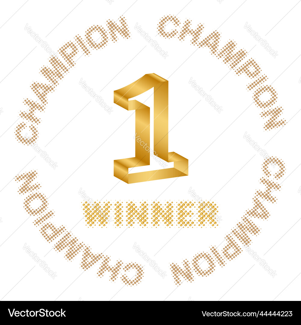 Number one winner champion Royalty Free Vector Image