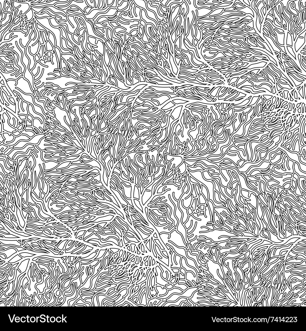 Ocean Line Art Coral Reef Royalty Free Vector Image