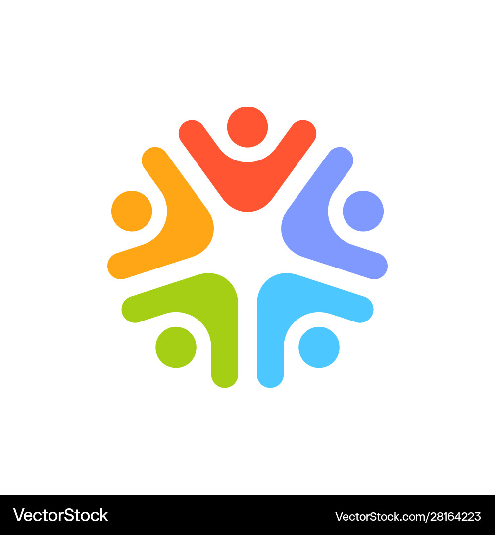 Social team network logo design teamwork logotype Vector Image