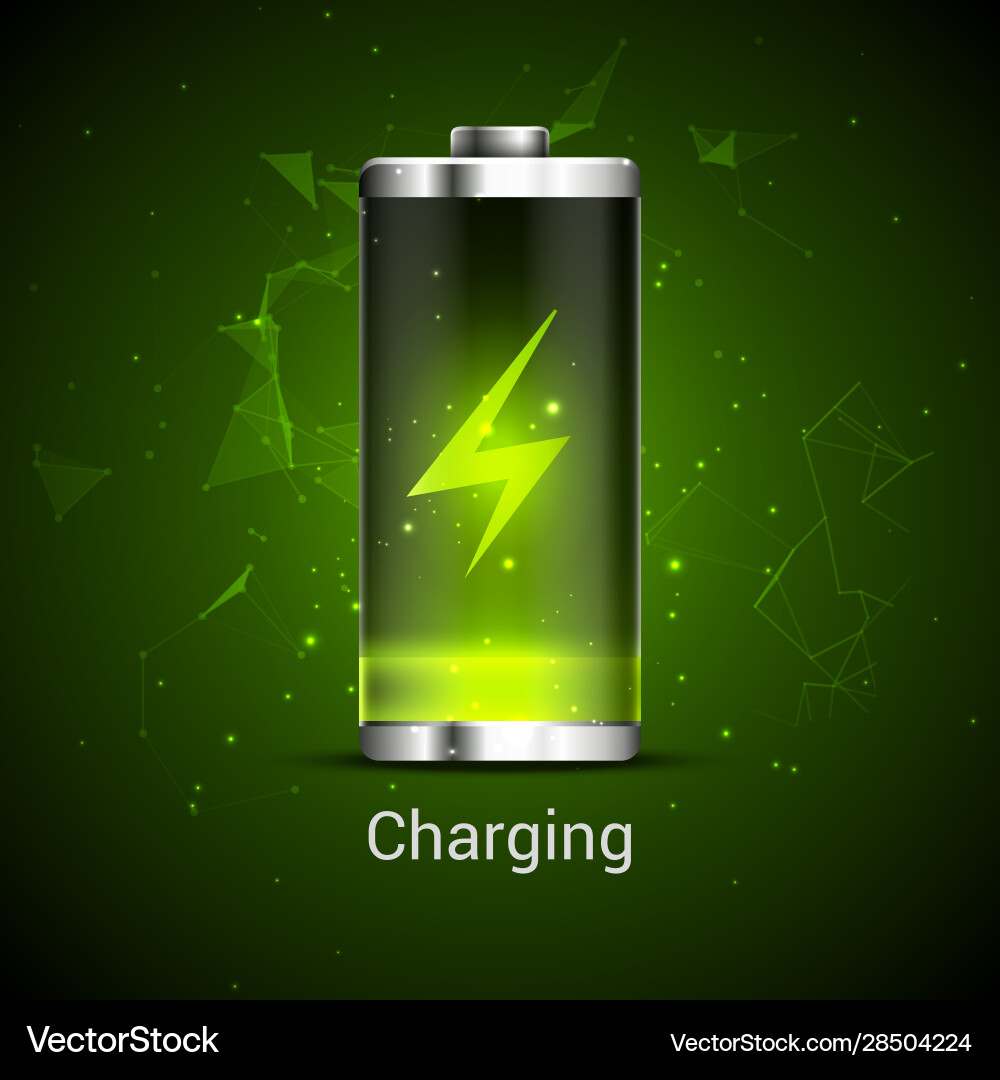 Battery charge full power energy level recharge Vector Image