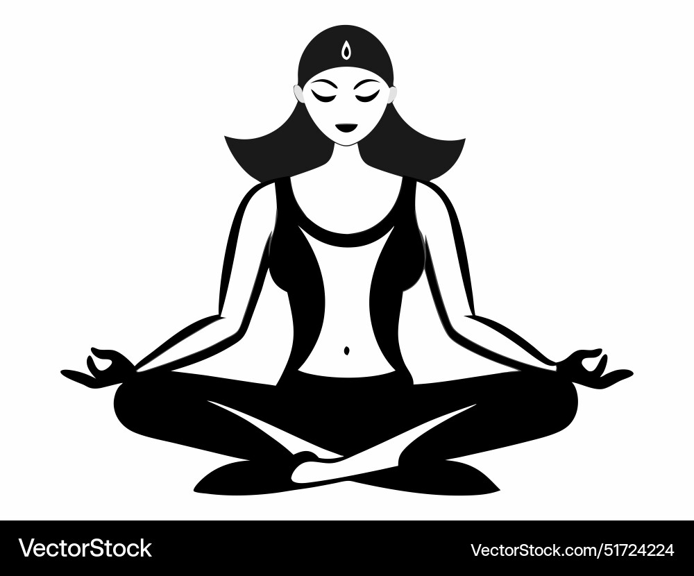 Black and white yoga background Royalty Free Vector Image