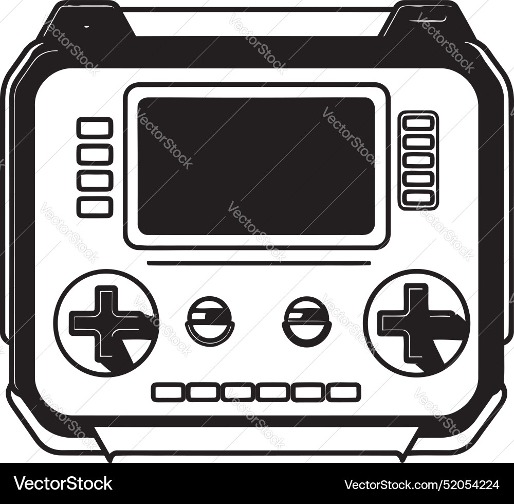 Classic portable game system emblem portable Vector Image
