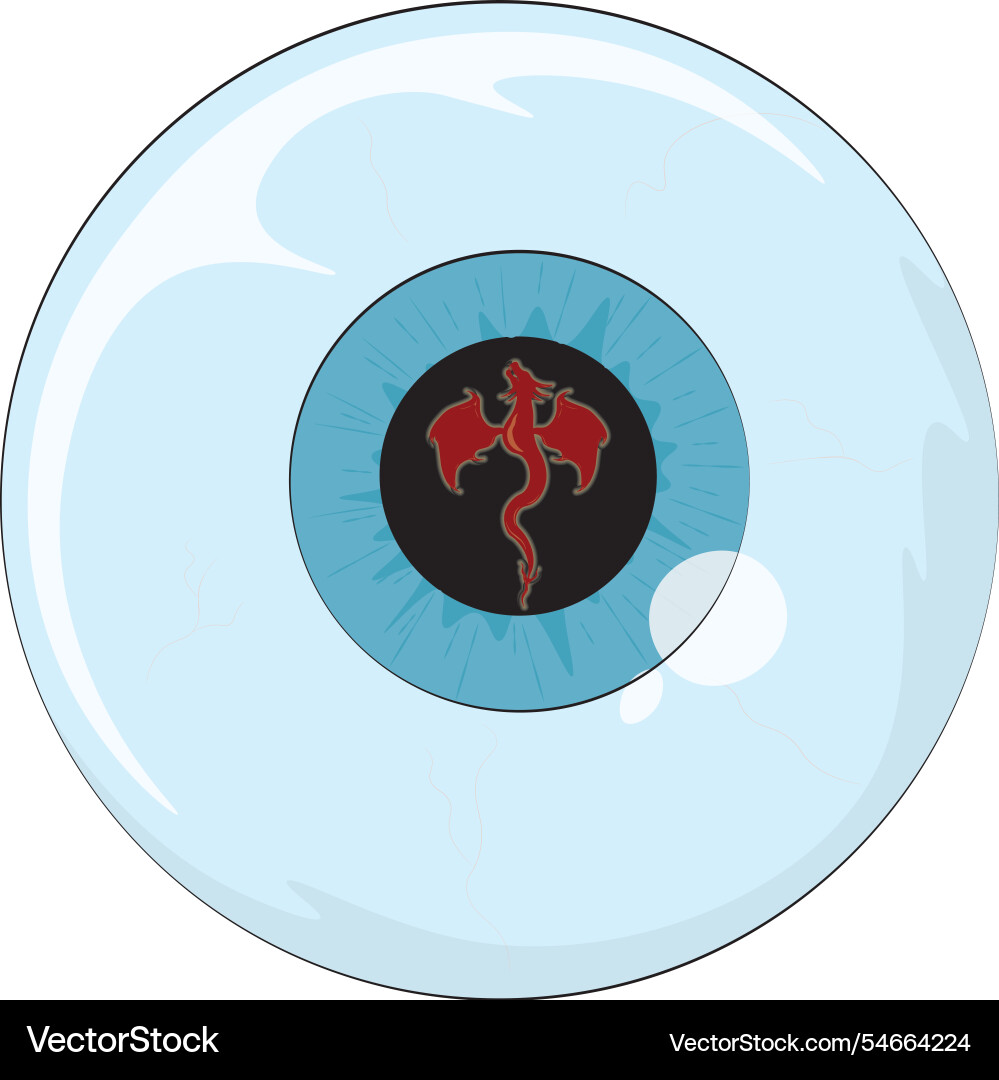 Dragon silhouette reflection in eye pupil artwork Vector Image