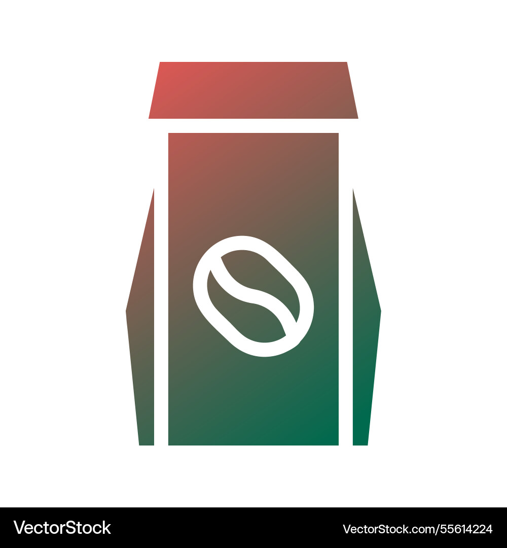 Elegant coffee bag icon with gradient design Vector Image