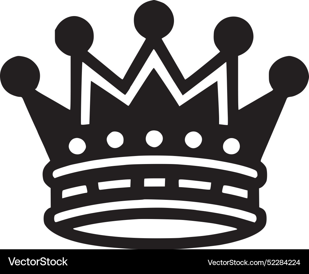 Krone - schwarz und weiß Lizenzfreies Vektorbild