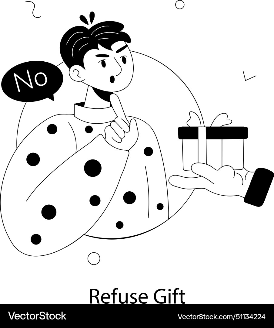 Refuse gift Royalty Free Vector Image - VectorStock