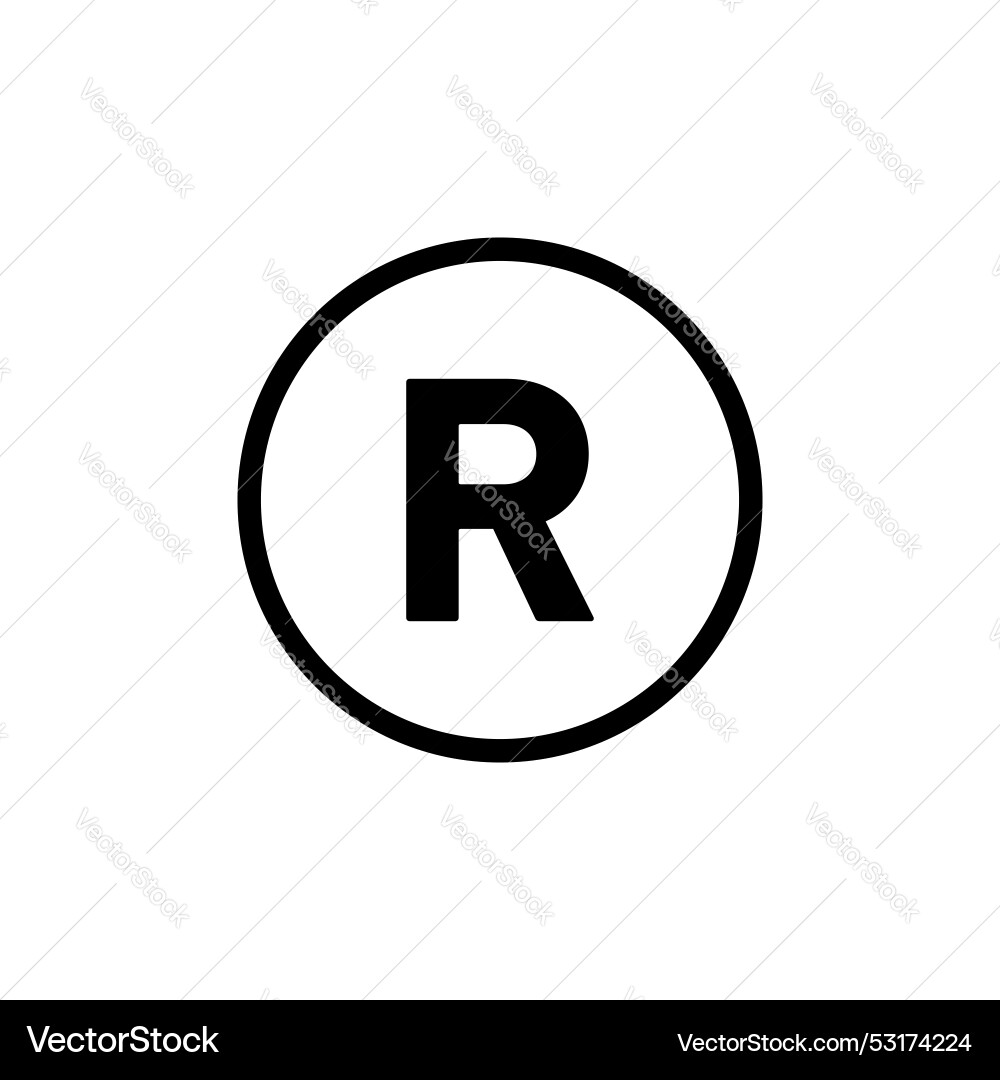 Registered icon set r register symbol copy right Vector Image