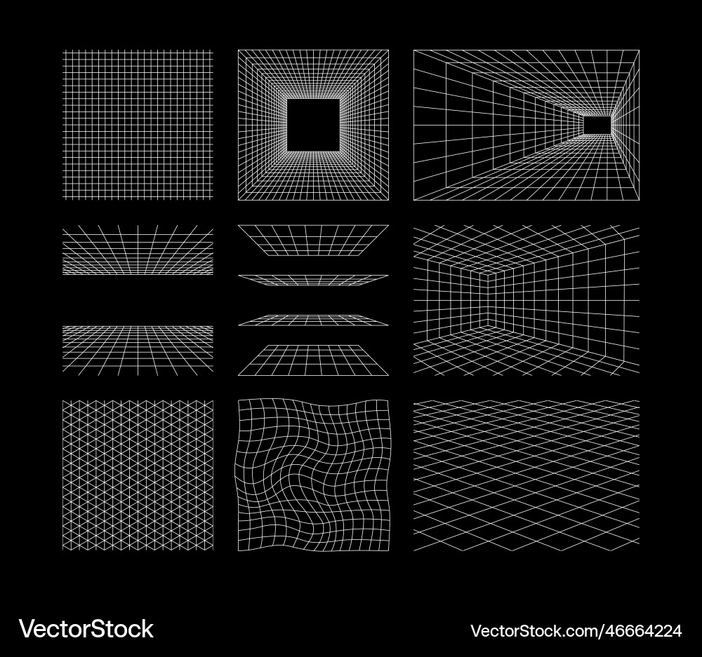 Retro Futuristic Grid System Royalty Free Vector Image