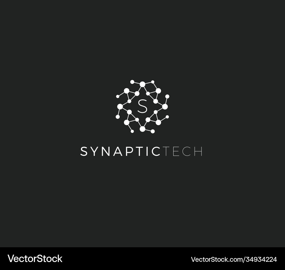 Synapse structure abstract logo concept Royalty Free Vector