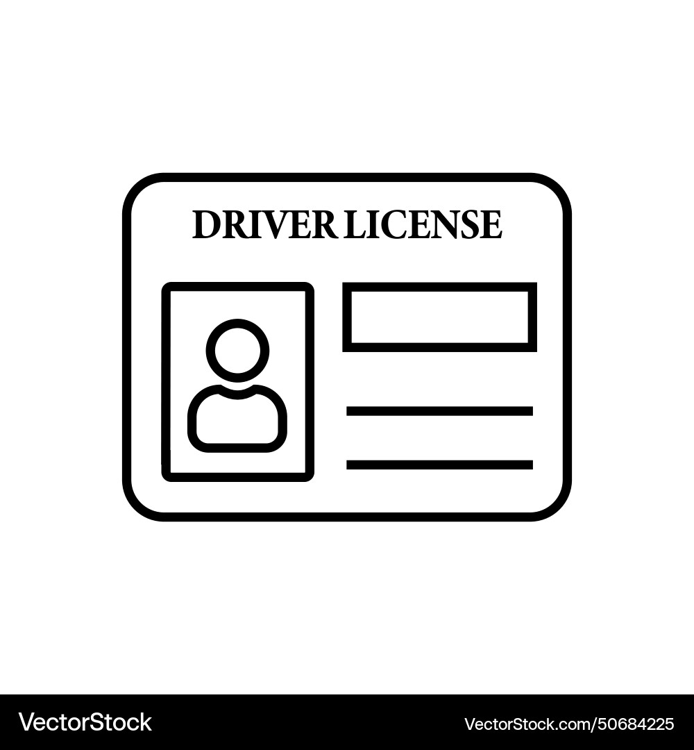 Car driver driving license id card thin line Vector Image