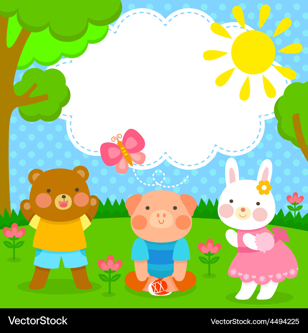 Cheerful Animal Friends Royalty Free Vector Image