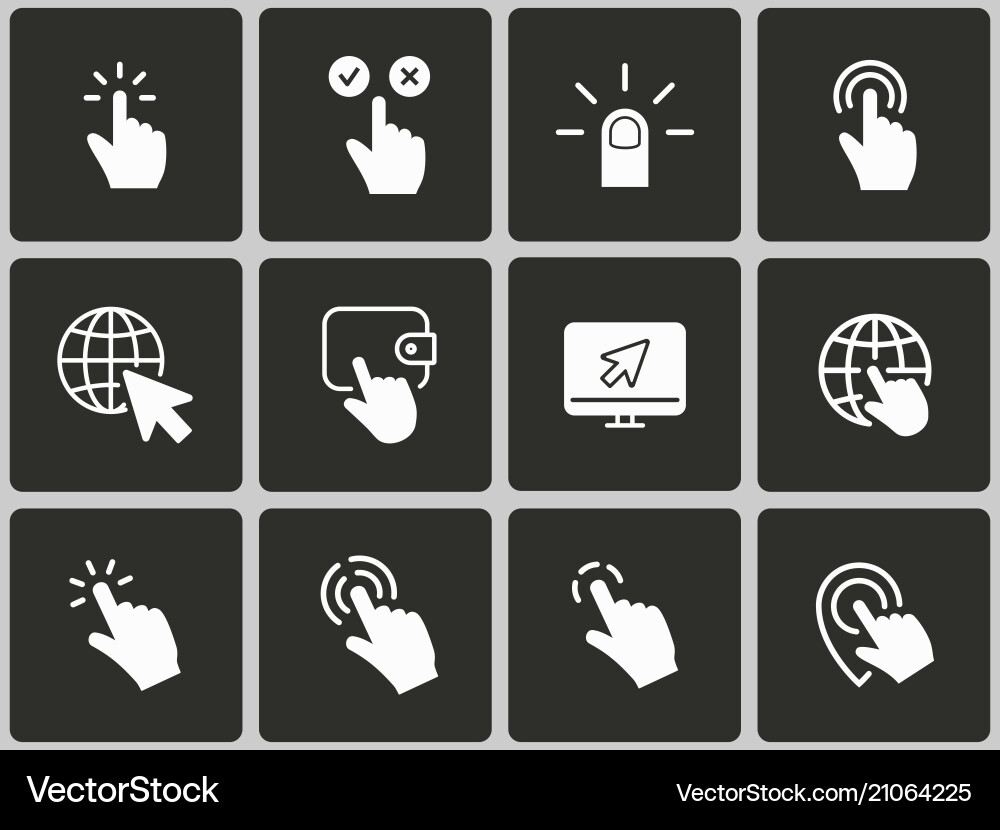 Click icons Royalty Free Vector Image - VectorStock