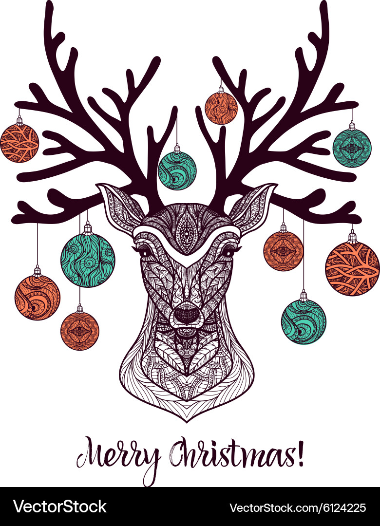 Colored christmas deer Royalty Free Vector Image