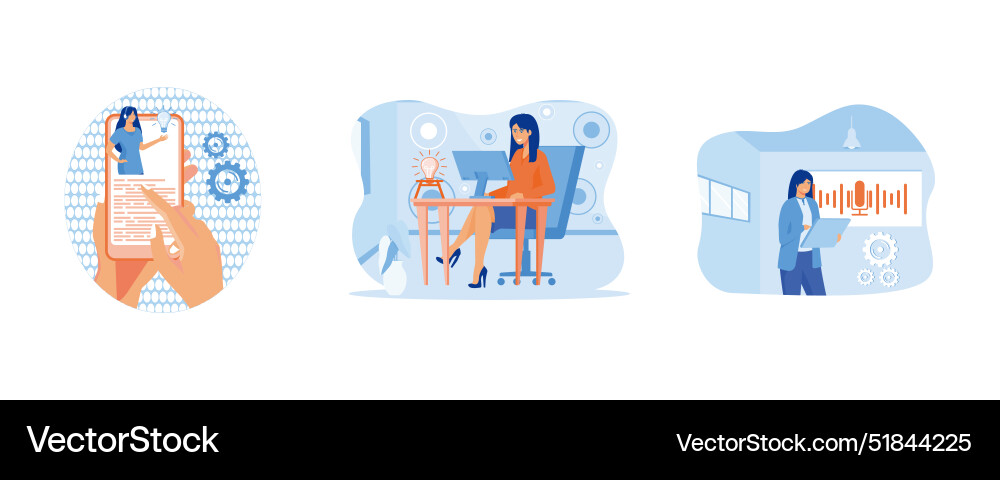 Concept customer and operator online technical Vector Image