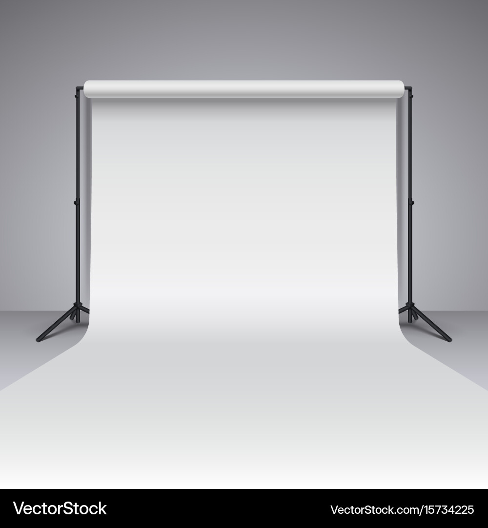Empty white photo studio backdrop realistic Vector Image