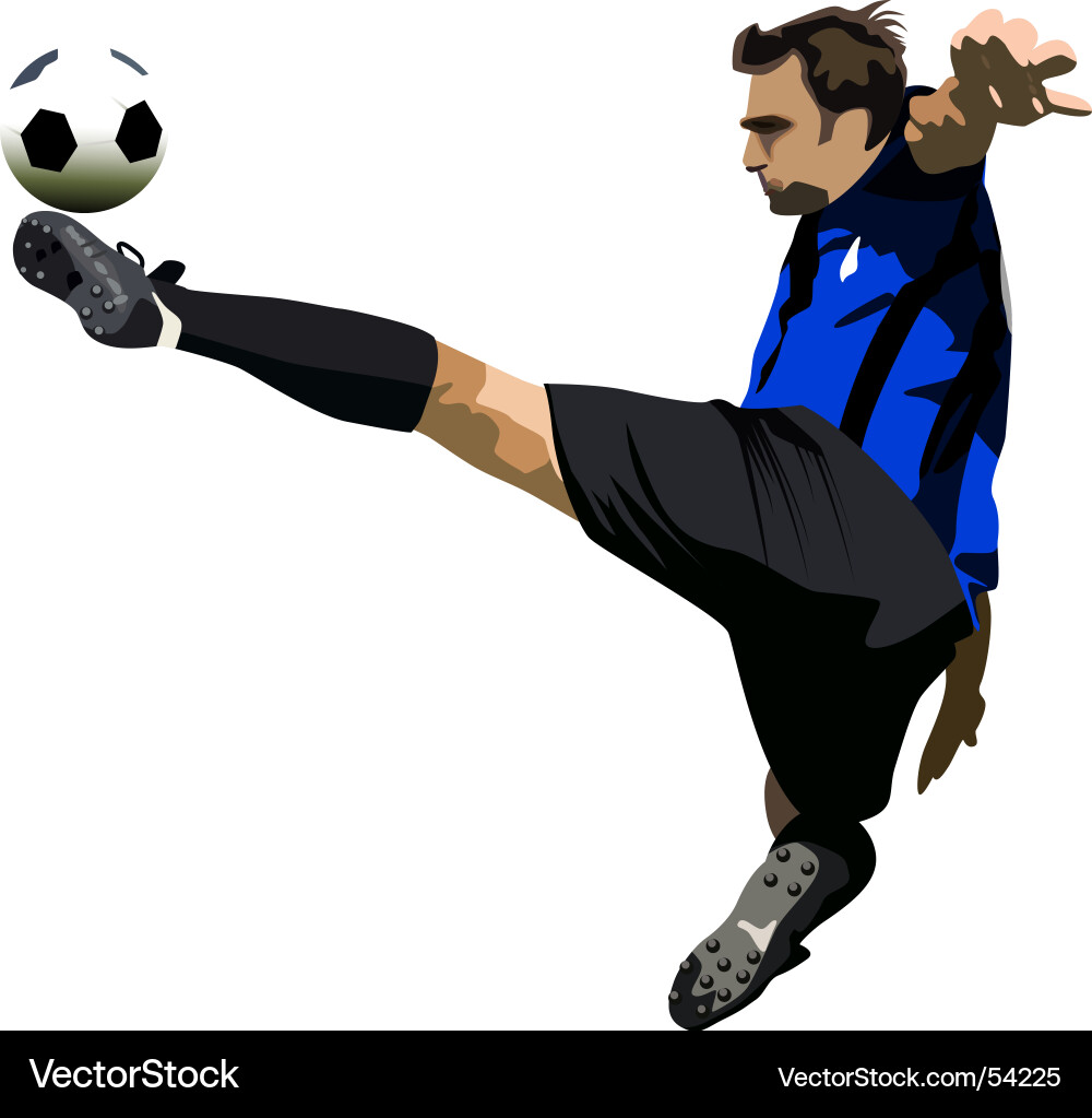 Footballer in Action Royalty Free Vector Image