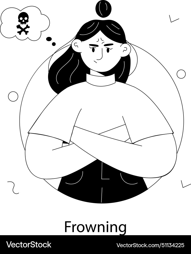 Frowning Royalty Free Vector Image - VectorStock