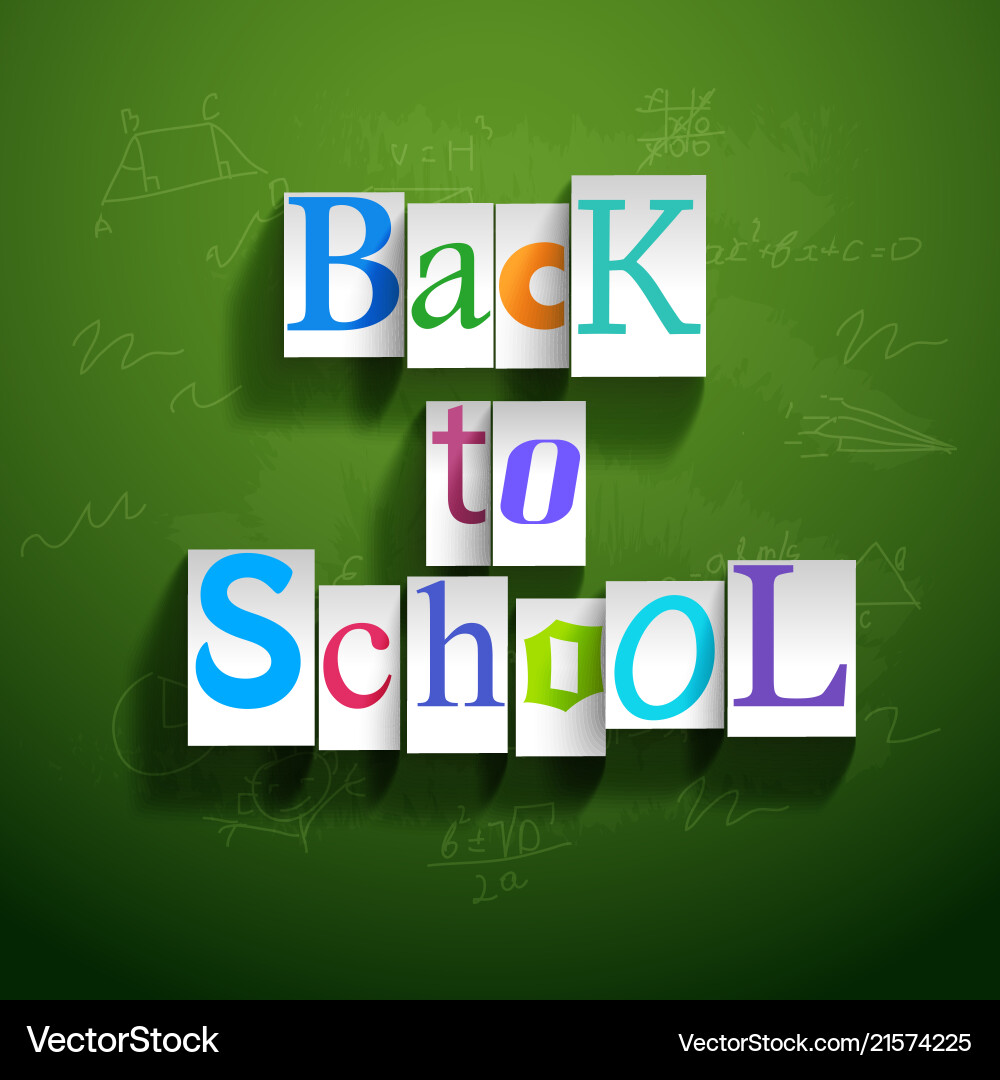 Green school background Royalty Free Vector Image