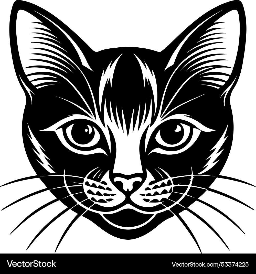 Logo depicting a cat head Royalty Free Vector Image