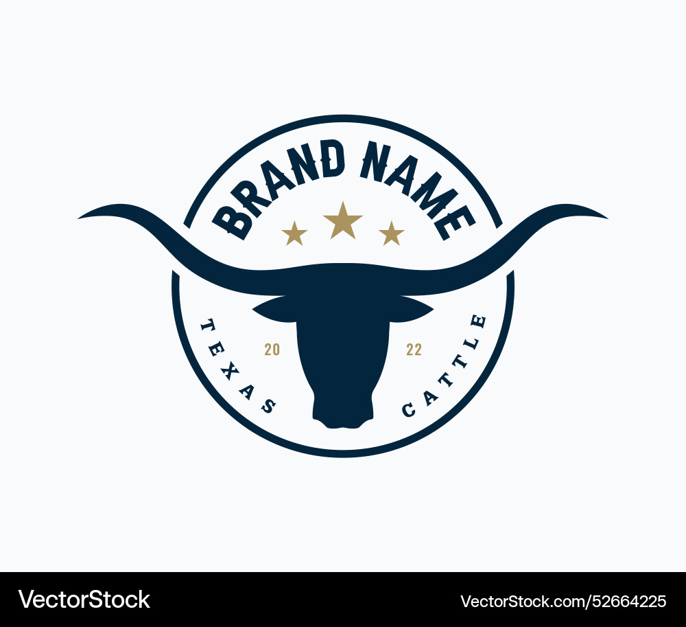 Longhorn bull head icon logo design template Vector Image