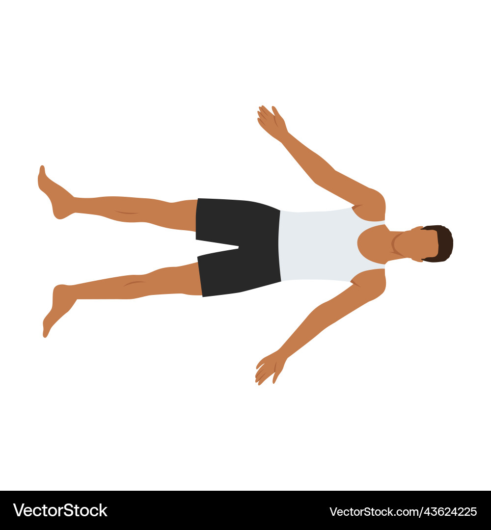 Man doing shavasana or corpse pose yoga Royalty Free Vector