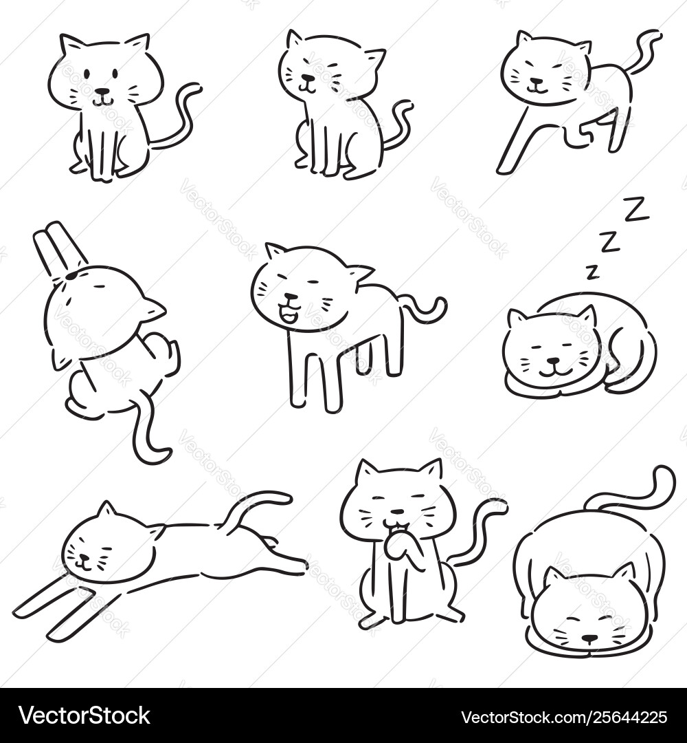 Set cats Royalty Free Vector Image - VectorStock