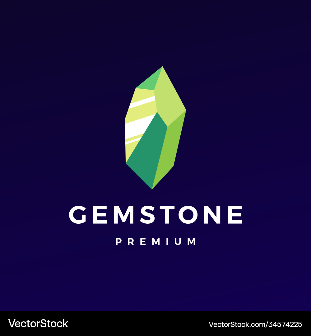 Stone gem gemstone logo icon Royalty Free Vector Image