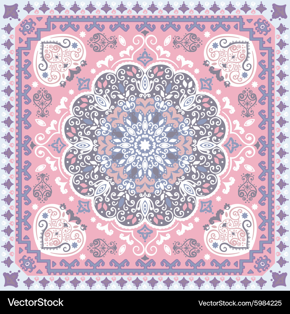 Turkish Rug Pattern - Floral Royalty Free Vector Image