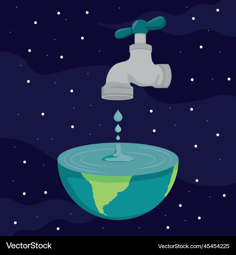 Water Drop Earth Faucet Icon Royalty Free Vector Image