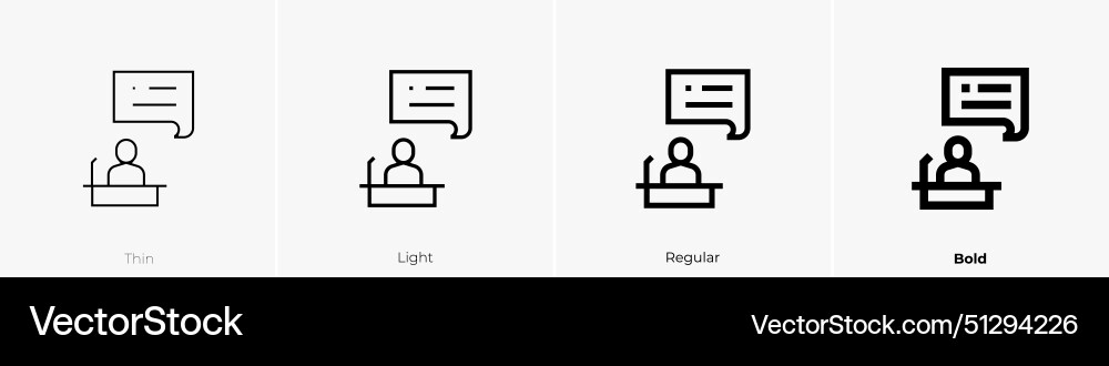Discourse icon thin light regular and bold style Vector Image
