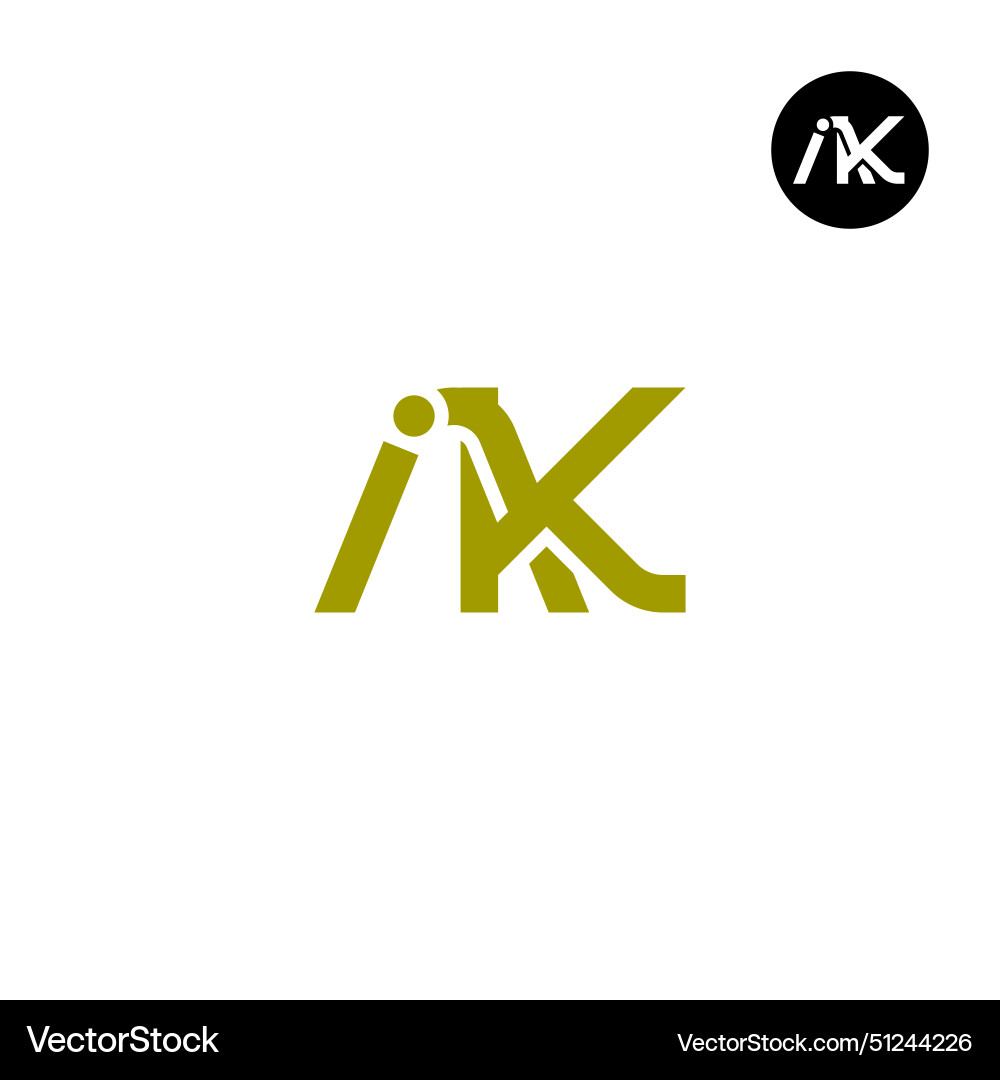 Iak logo letter monogram design Royalty Free Vector Image