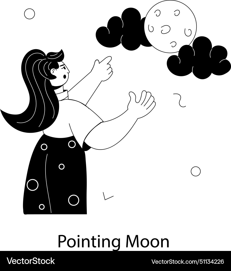 Pointing moon Royalty Free Vector Image - VectorStock