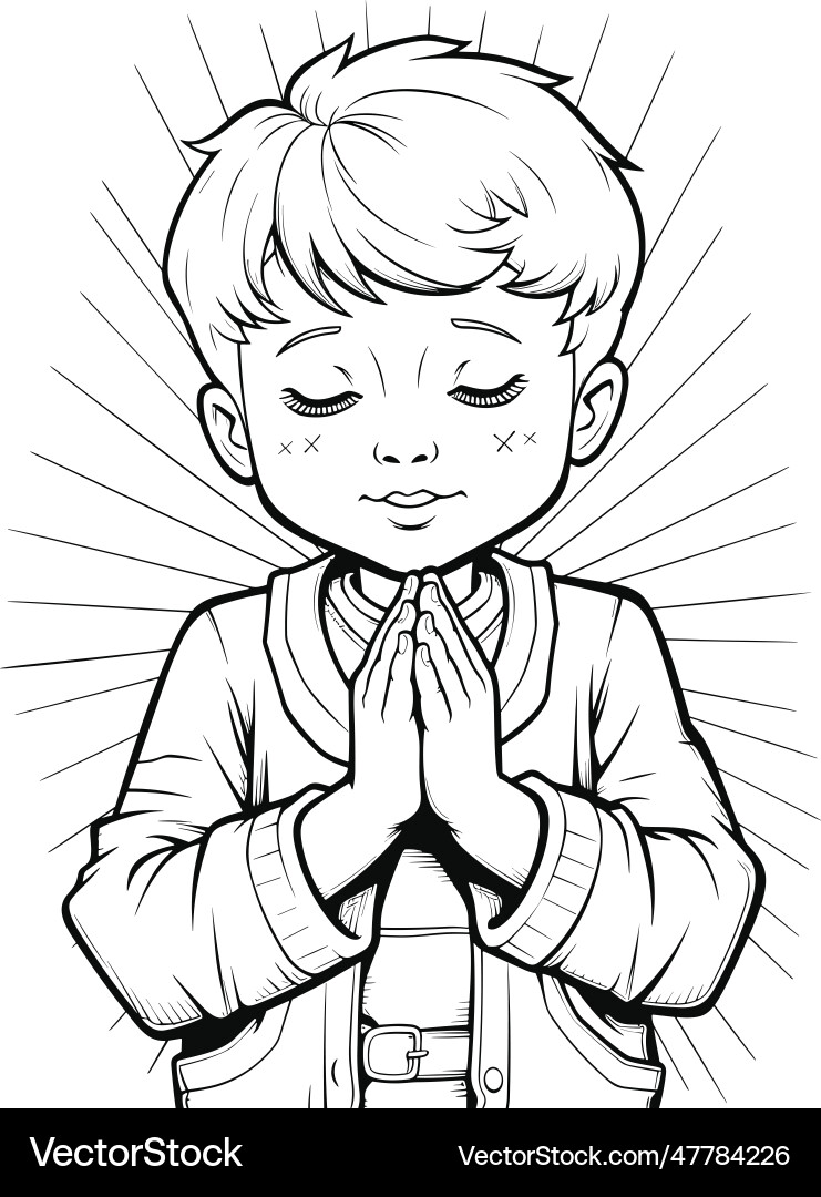 Children Praying Drawing Child Praying Drawing Cliparts, Stock Vector