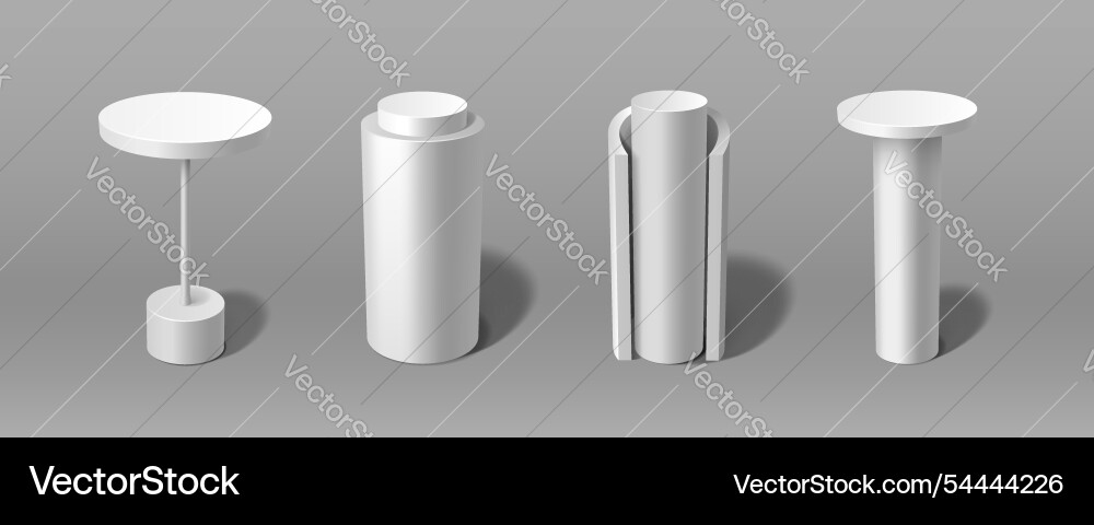 White pillar display pedestals Royalty Free Vector Image