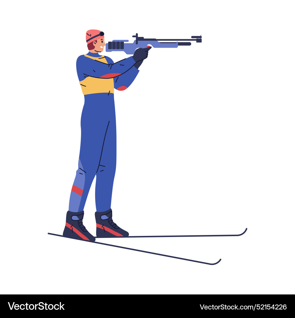 Winter sports biathlon competition Royalty Free Vector Image