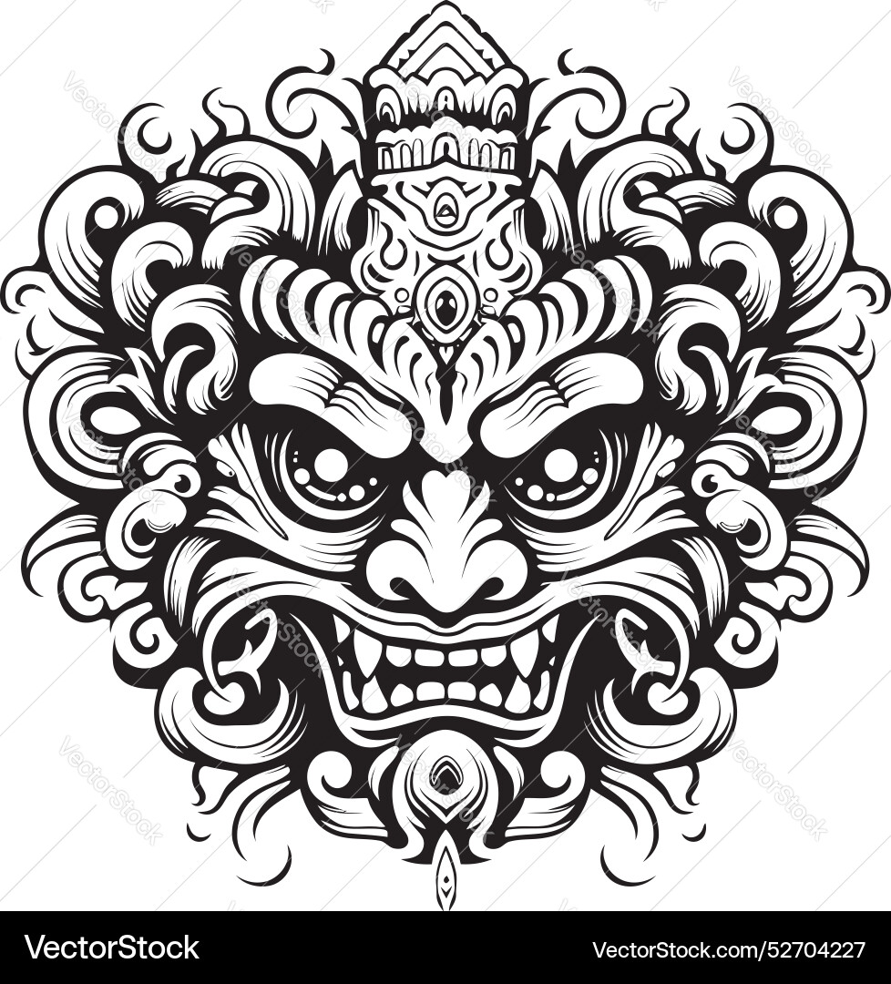 Artisanal balinese borong logo graphics Royalty Free Vector